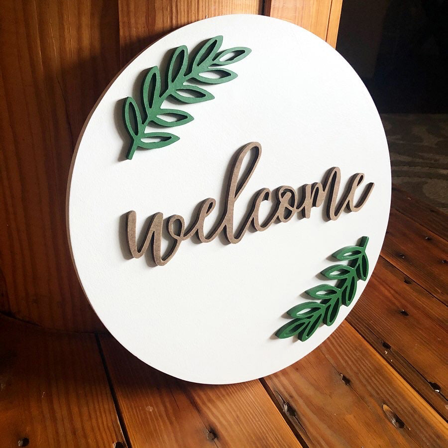 Round Painted Backer – Oak&Feather